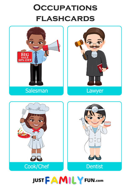 Printable Occupations Flashcards For Kids | Just Family Fun