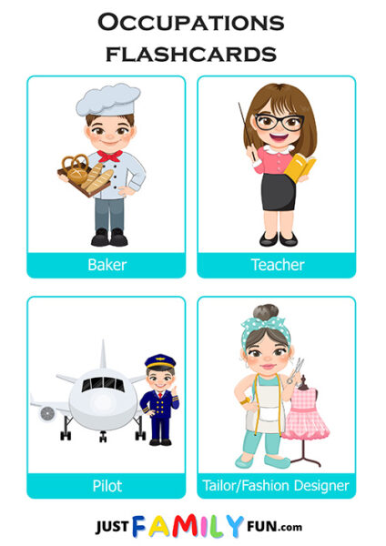 Printable Occupations Flashcards For Kids | Just Family Fun