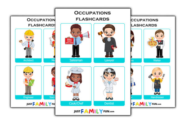 Printable Occupations Flashcards For Kids | Just Family Fun