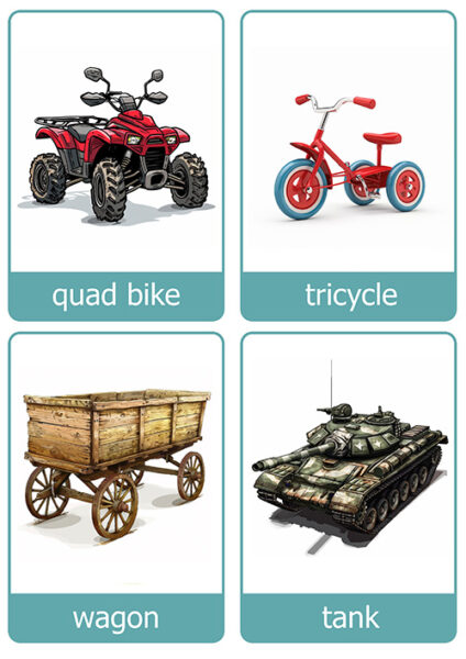 Kids’ Transportation Flashcards Set | Just Family Fun