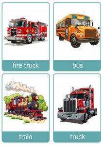 Kids’ Transportation Flashcards Set | Just Family Fun