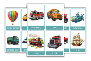 Kids’ Transportation Flashcards Set | Just Family Fun