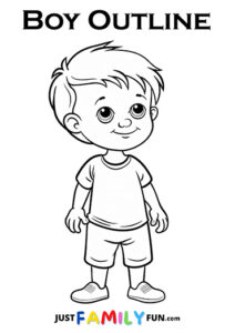 Free Boy Outline Printables To Download | Just Family Fun