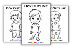 Free Boy Outline Printables To Download | Just Family Fun