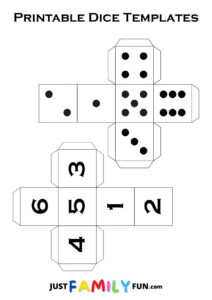 Printable Dice Templates For Kids | Just Family Fun