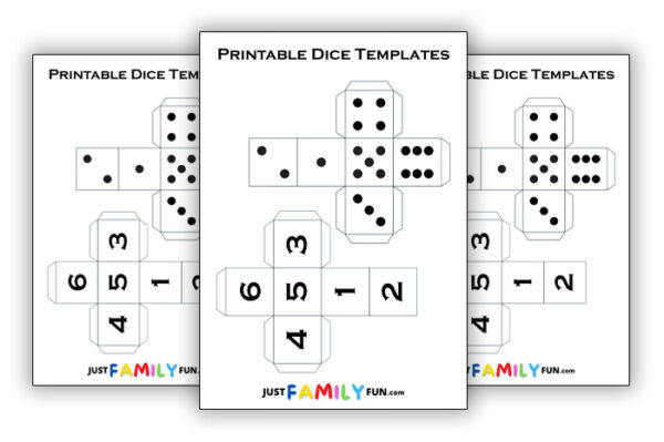 Printable Dice Templates For Kids | Just Family Fun