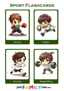 Sports Flashcard Printables For Kids | Just Family Fun