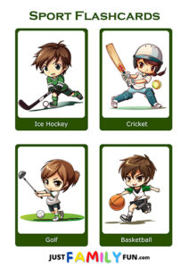 Sports Flashcard Printables For Kids | Just Family Fun