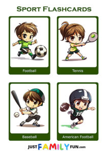 Sports Flashcard Printables For Kids | Just Family Fun