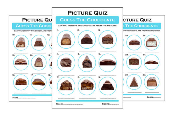 Guess The Chocolate Bar Quiz Printable | Just Family Fun
