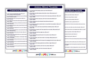 Kids Brain Teasers With Answers | Printable PDF