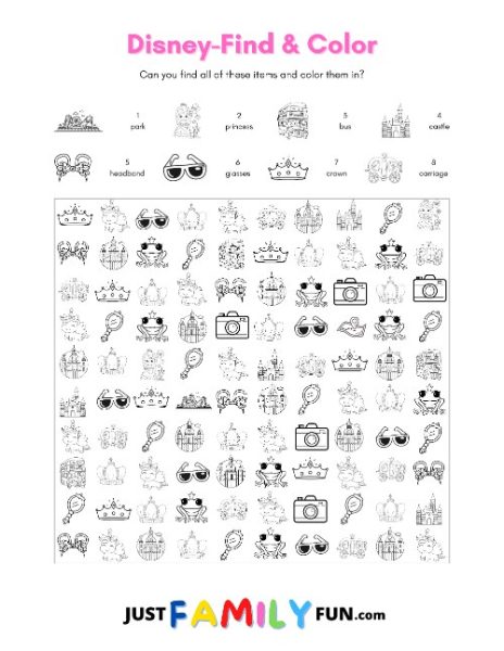 Find And Color Worksheets PDF | Just Family Fun