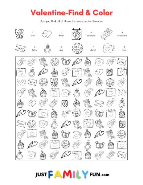 Find And Color Worksheets PDF | Just Family Fun