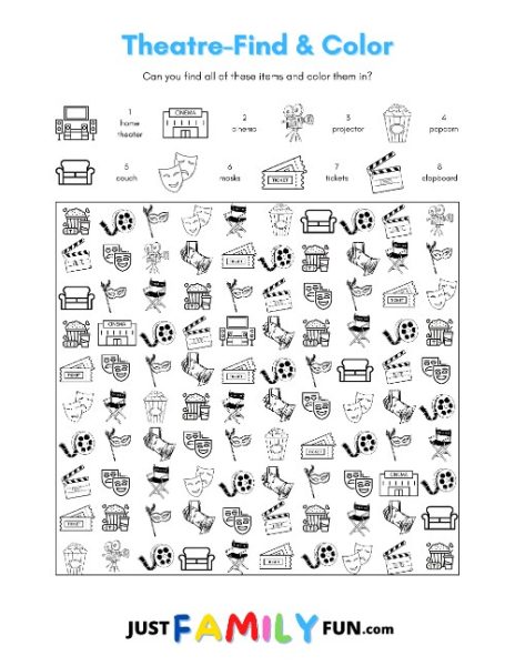 Find And Color Worksheets PDF | Just Family Fun
