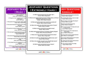 Jeopardy Questions With Answers Printable | Just Family Fun