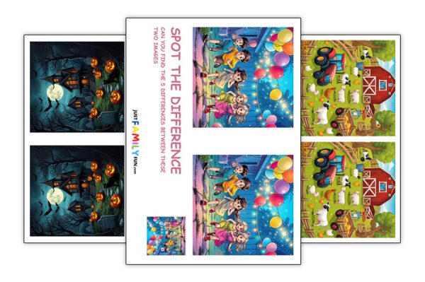 60 Easy | Printable Spot The Difference Puzzles