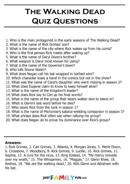 140 Printable Quizzes With Answers