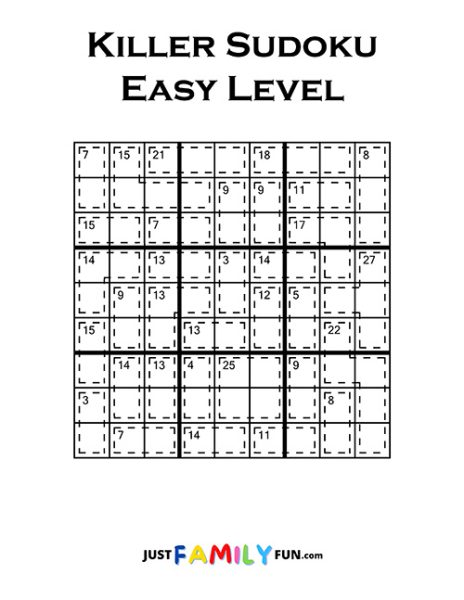 Killer Sudoku Puzzles | Free Printable | Just Family Fun