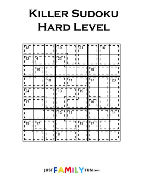 Killer Sudoku Puzzles | Free Printable | Just Family Fun