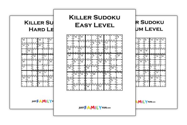 Killer Sudoku Puzzles | Free Printable | Just Family Fun