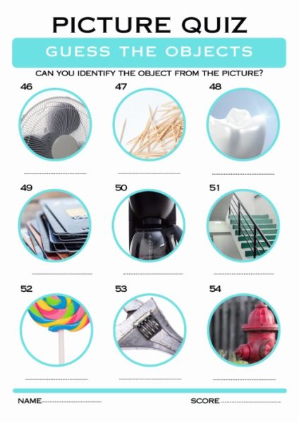 162 Guess The Object Picture Quizzes