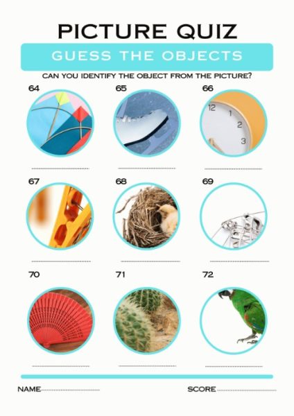 162 Guess The Object Picture Quizzes