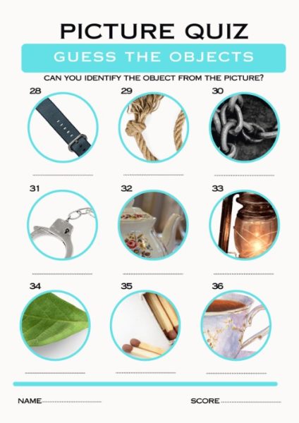 162 Guess The Object Picture Quizzes