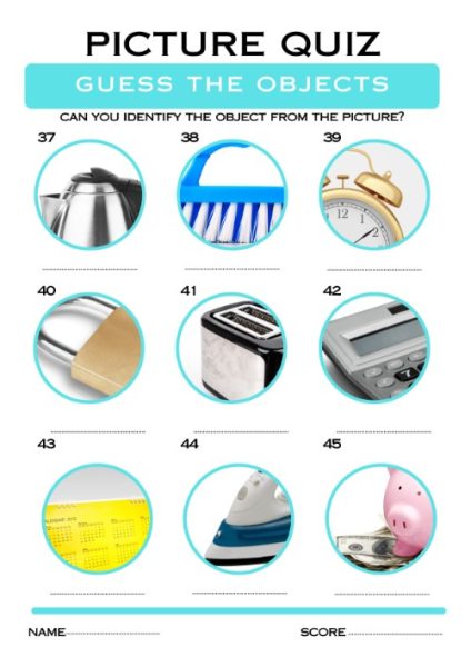 162 Guess The Object Picture Quizzes