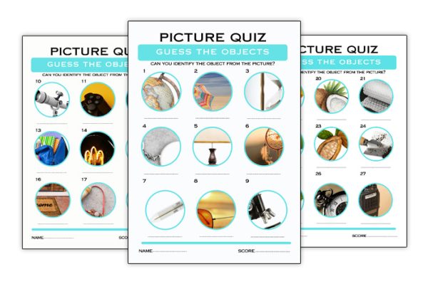 Object Picture Quiz Printable | Free Download