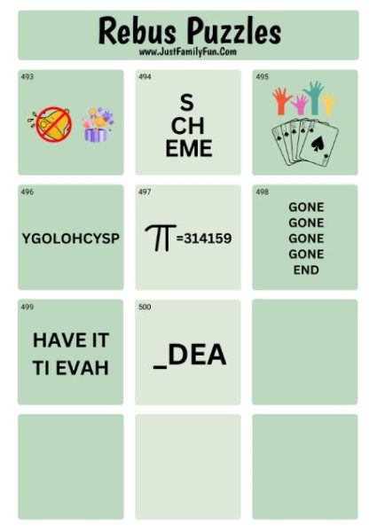 500 Rebus Puzzles And Answers – Challenge Your Brain Now!