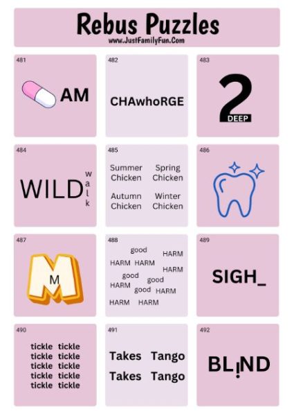 500 Rebus Puzzles And Answers – Challenge Your Brain Now!