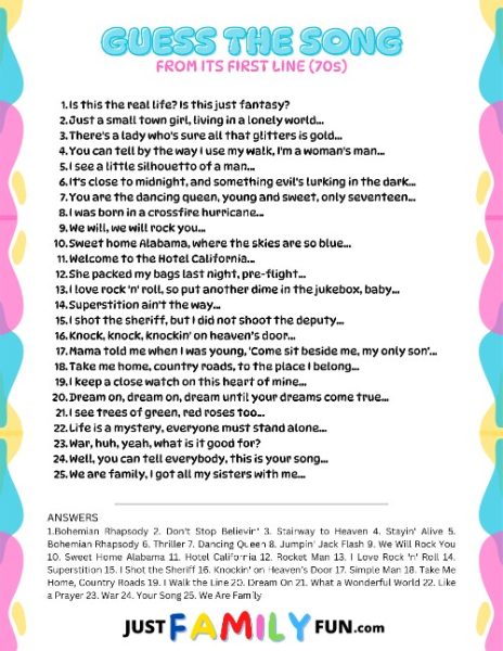 Top 10 Music Lyrics Quiz | Guess The Song | Just Family Fun