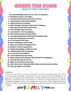 Top 10 Music Lyrics Quiz | Guess The Song | Just Family Fun