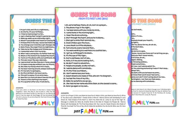 Top 10 Music Lyrics Quiz | Guess The Song | Just Family Fun