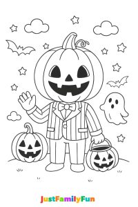 18 Free Cute Halloween Characters Coloring Pages