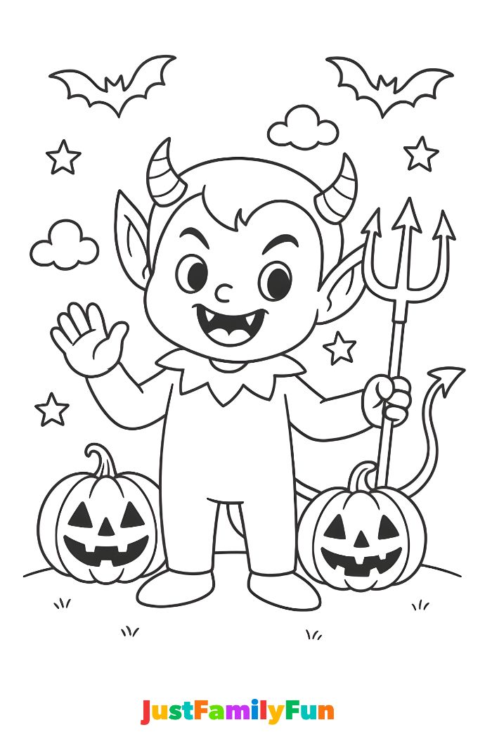 18 Free Cute Halloween Characters Coloring Pages