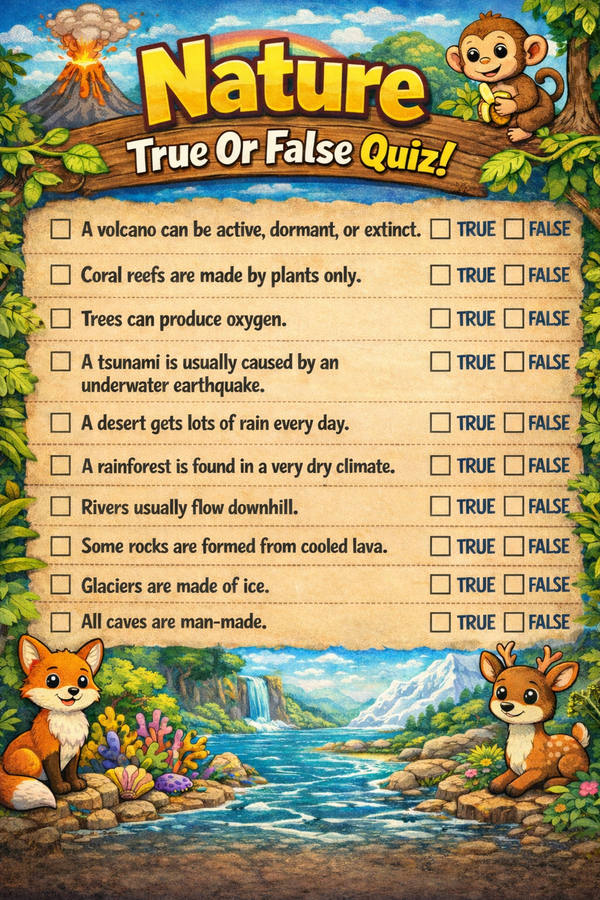 200 Printable True Or False Questions Worksheets