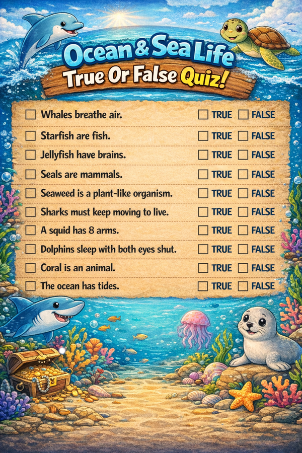 200 Printable True Or False Questions Worksheets